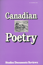 Canadian Poetry Studies/Documents/Reviews Vol. 49 Fall/Winter, 2001